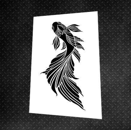Golden Fish Stencil, Sea Fish Stencil Art, Sea Stencil, Giant Fish Stencil, Painting Wall Art ...