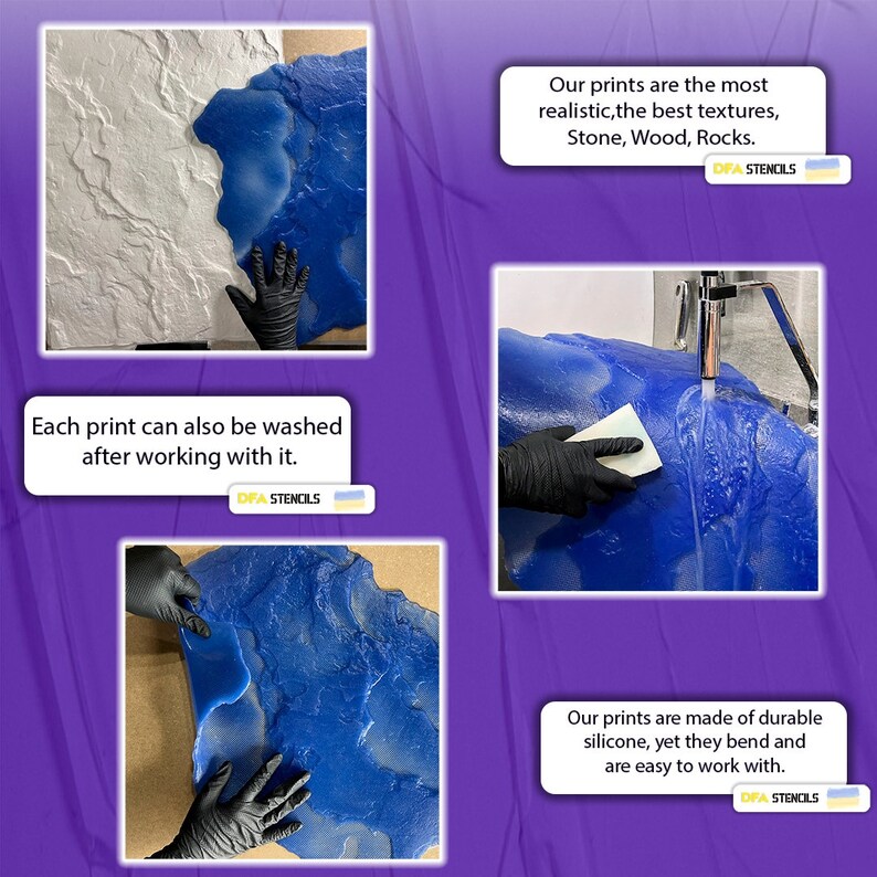 Texture Plaster Stamp, Concrete Texture Stamp Mat, Plaster Imprint Mat ...