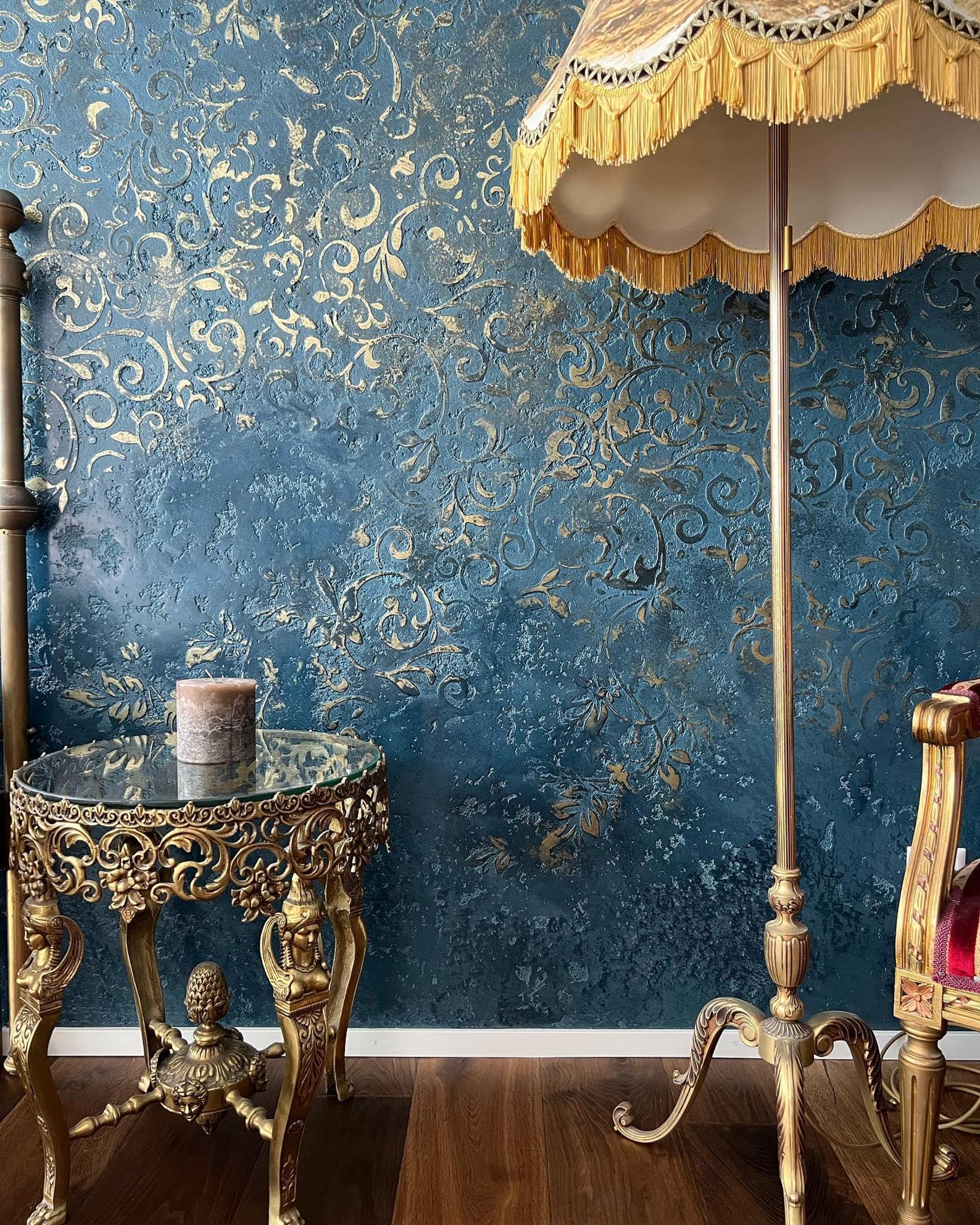 Eastern Floral Swirls Pattern, Oriental Wall Stencil, Reusable ...