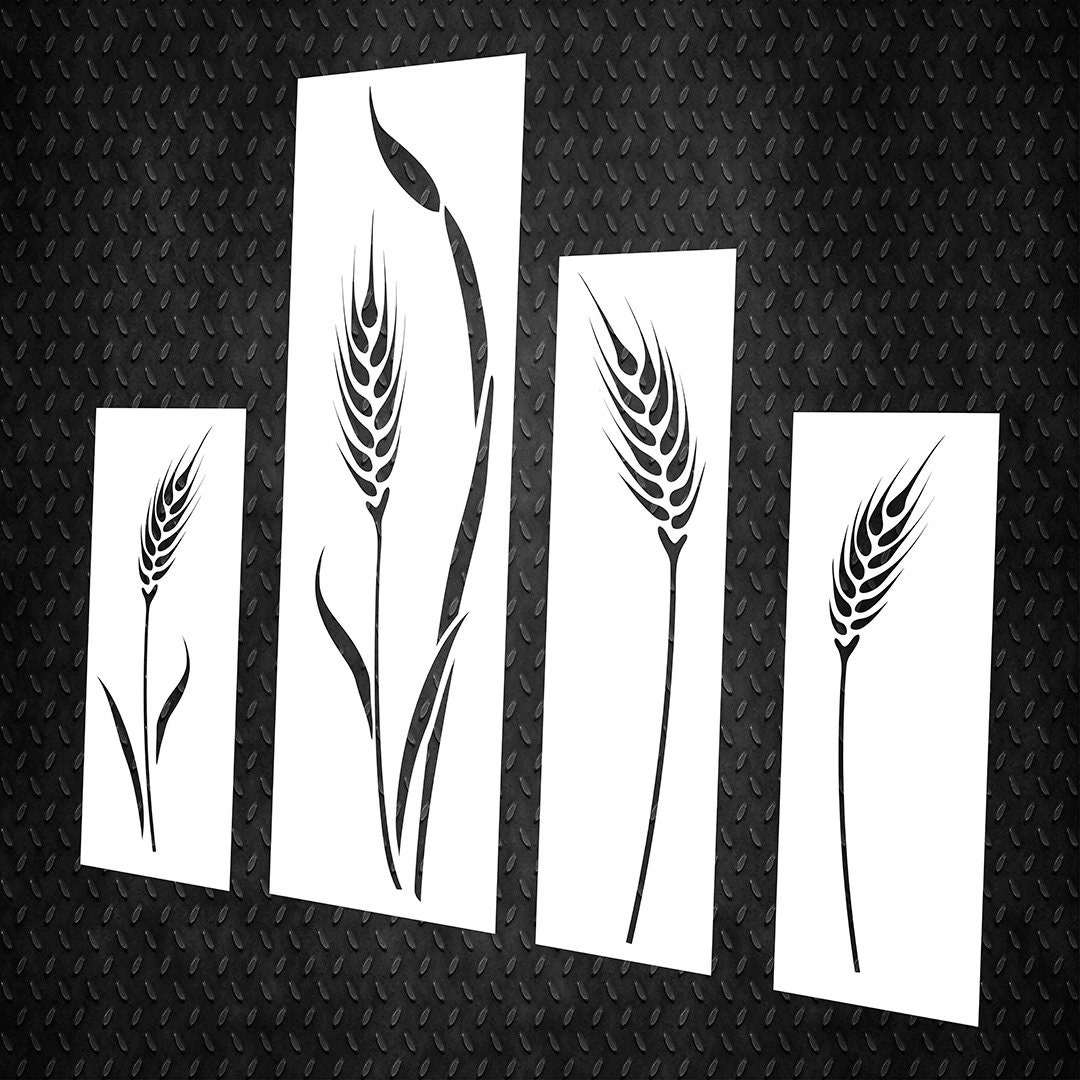 Stencil for Plaster, Stencil Wheat, Transformation Room in Nature, Wall Stencil Spikelets, Wheat ...