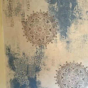 Wall Stencils Set, Textured Relief Decorative Stencils, Large Geometric ...