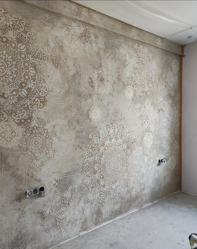 Textured Wall Stencil Set, Eastern Pattern Templates, Reusable Stencils ...
