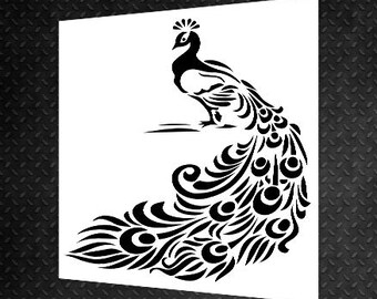 Peacock Stencil, Reusable Peacock Stencil, DIY Craft Stencil, Large ...