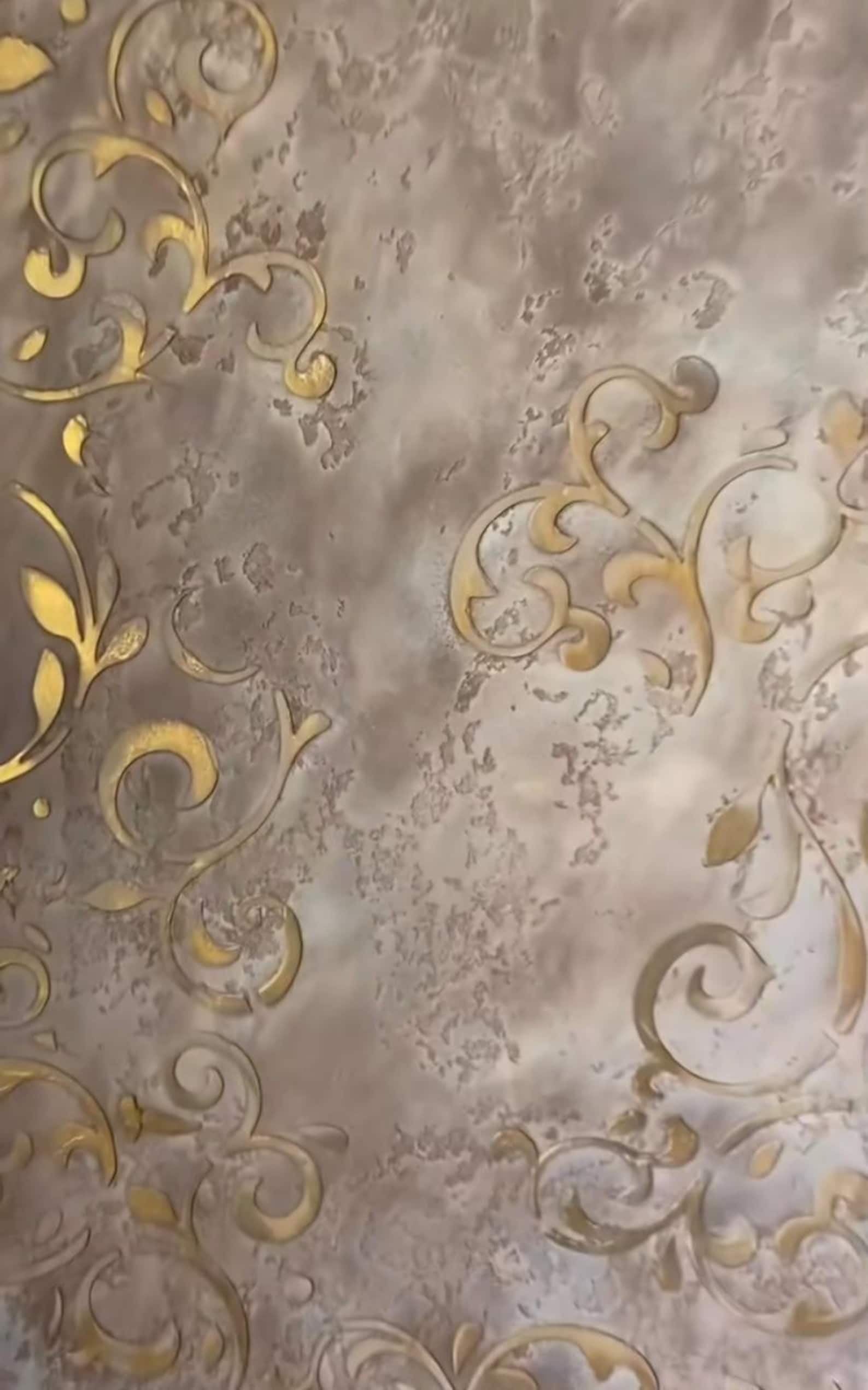 Eastern Floral Swirls Pattern, Oriental Wall Stencil, Reusable ...