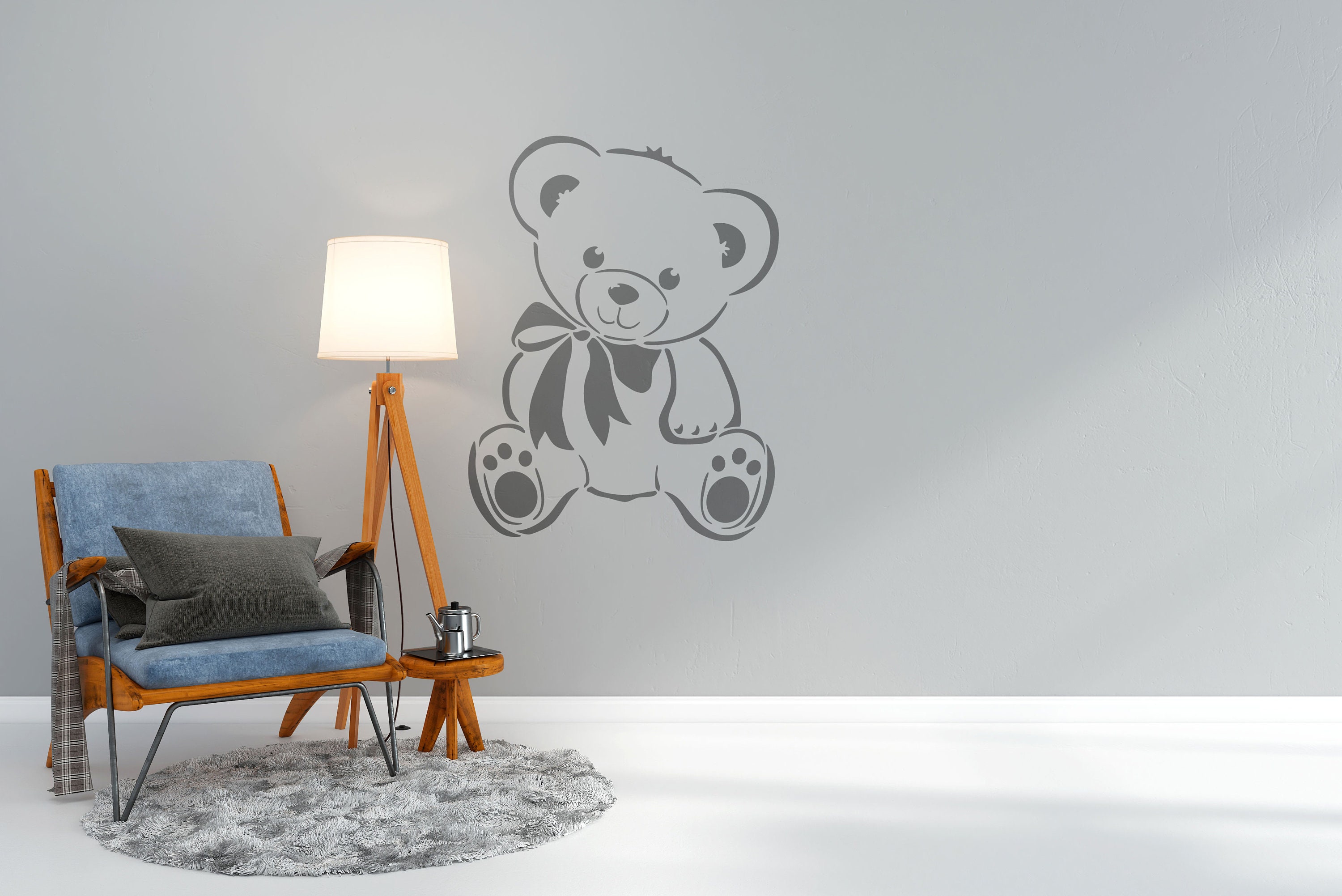 Teddy Bear Stencil, Reusable Stencils, Bear Stencil, Home Wall Decor Art & Craft Stencil ...