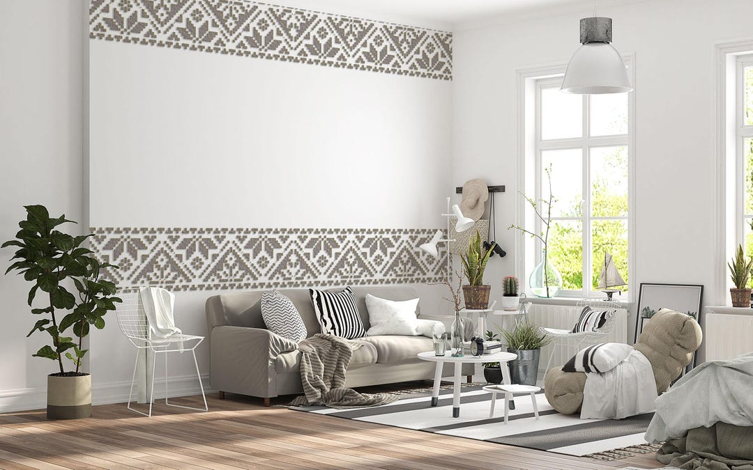 Modern Geometric Wall Stencil, Alternative Stencils, Stylish Stencil ...