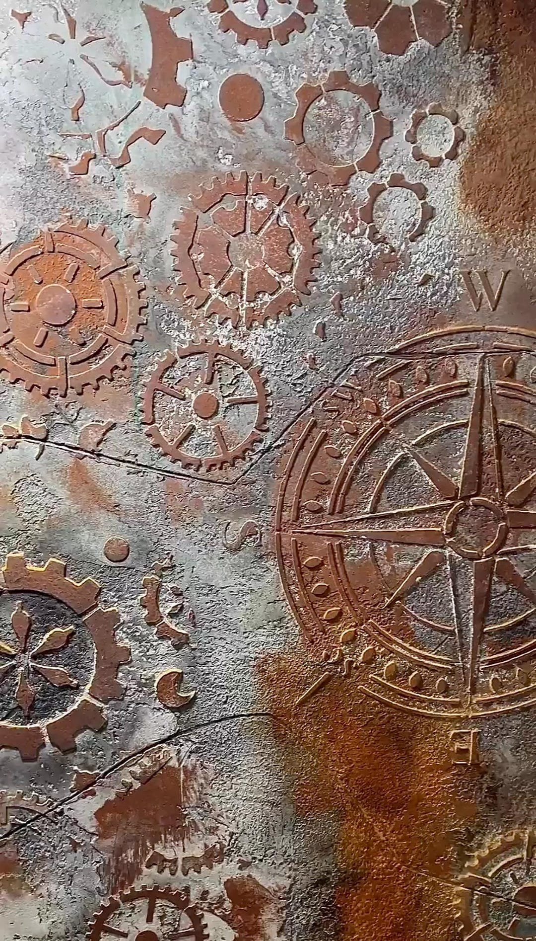 Steampunk Gear Stencils Set, Reusable Art Stencils for Wall Decor, Home ...