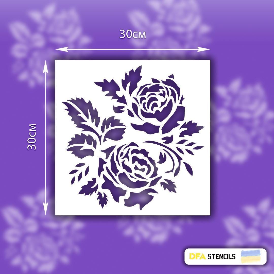 Rose Stencil Wall Stencil, Rose Bundle Stencil, Floral Stencil With ...