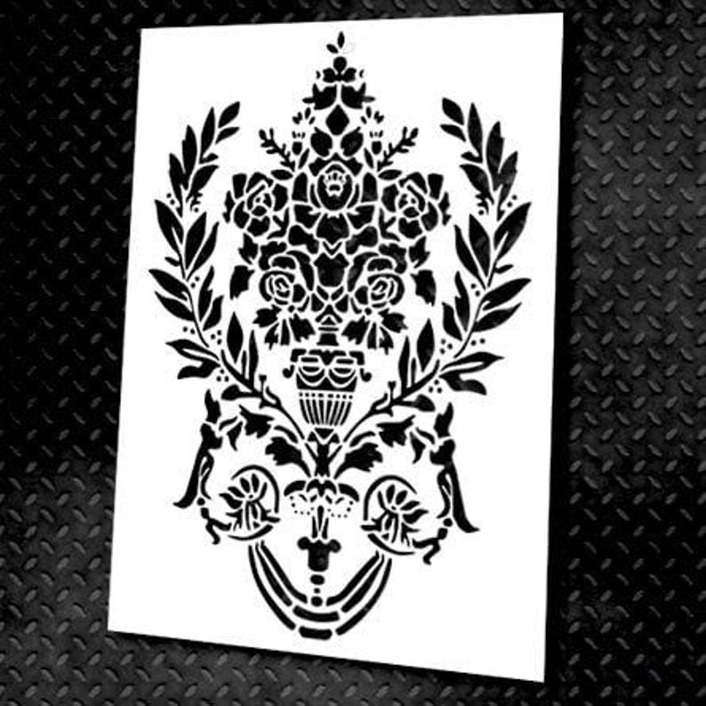 Damask Wall Stencil, Damask Plaster Stencil, Furniture Transfers ...