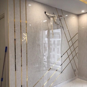 Gold Wall Molding Strips, Shiny Decorative Gold Trim, Mirror Gold Wall ...