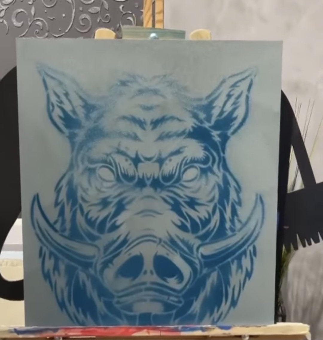 Boar Stencil, Mylar Reusable Stencil, Stencil, Wild Animal Stencils ...