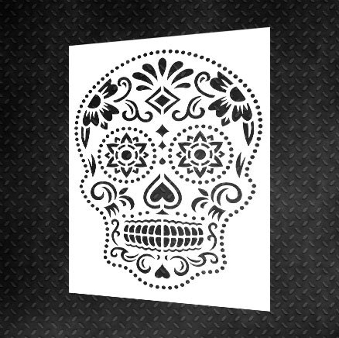 Mexican Skull Stencils, Dia De Los Muertos Stencils, Day of the Dead ...