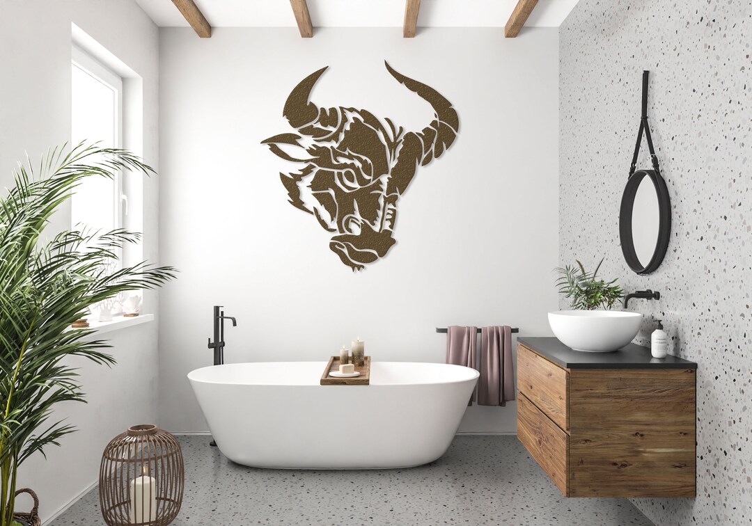 Bull Stencils, Bull Room Decor, Bull Face Animal Stencils, Wall Bull ...