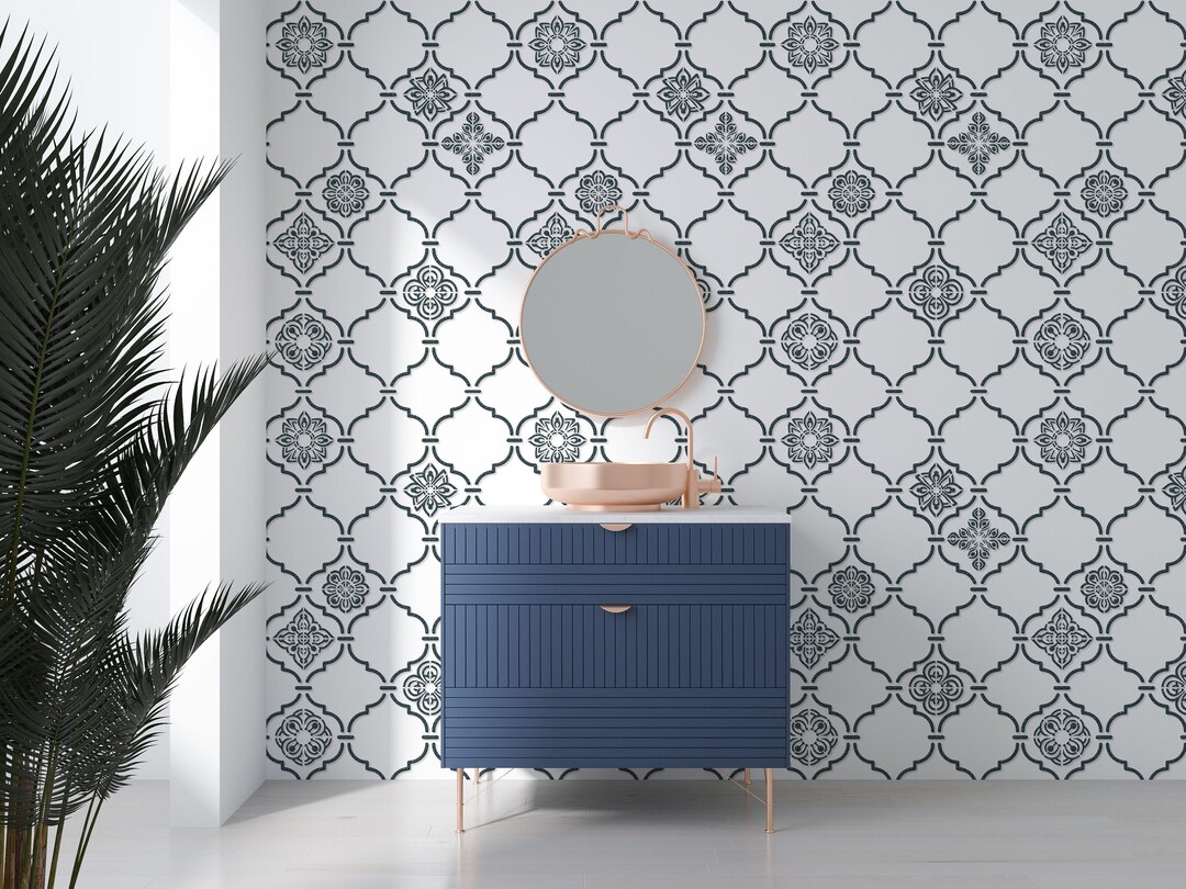 Geometric Pattern Stencil, Arabic Pattern, Tile Stencil, Oriental ...