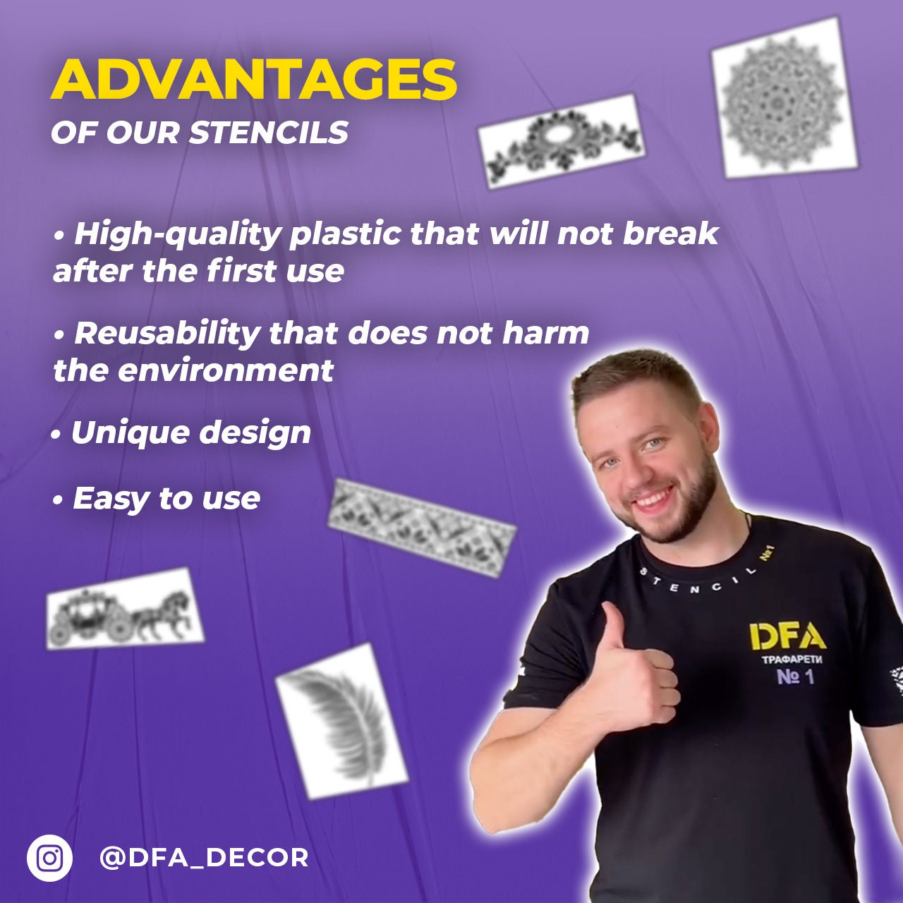 Unique Wall Stencil Scandinavian Stencil Pattern for DIY - Etsy