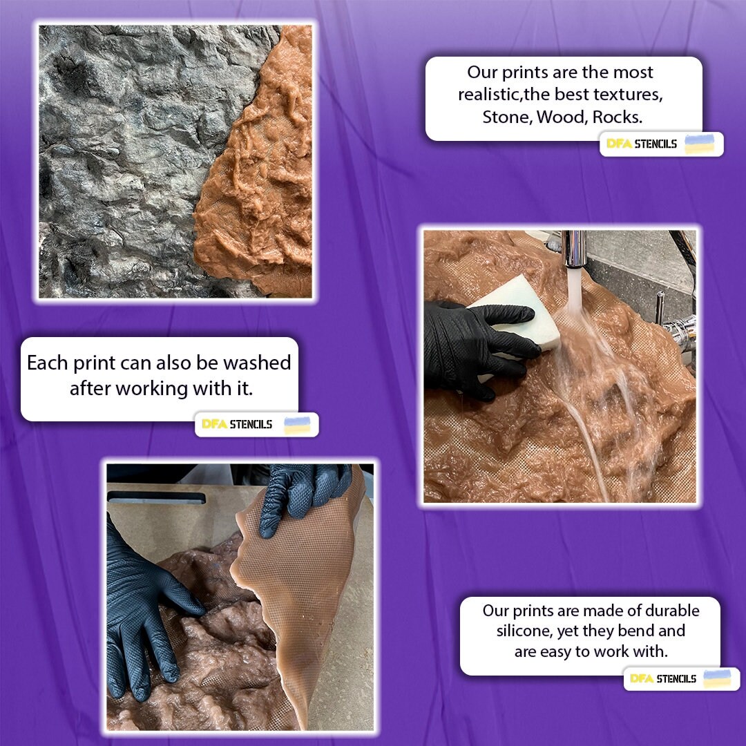 Texture Plaster Stamp, Concrete Texture Stamp Mat, Plaster Imprint Mat ...