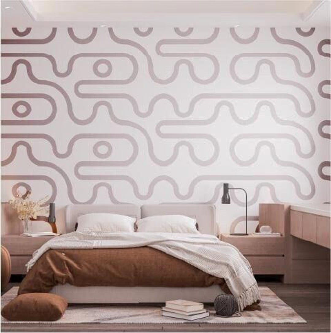 Geometric Stencil, Curved Line Pattern, Modern Pattern Stencil ...