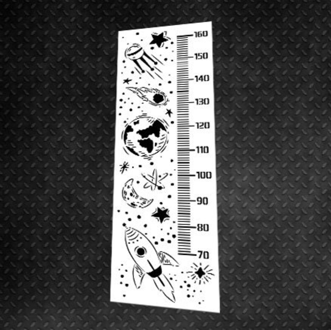 Space Height Chart Stencil for Wall Decor and Nursery, Reusable Stencil ...