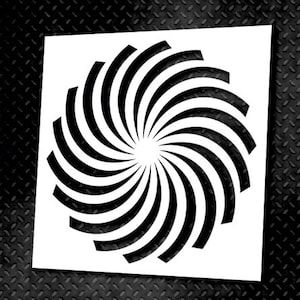 Optical Illusion Pattern Stencil, Hypnosis Spiral Stencil, Geometric ...