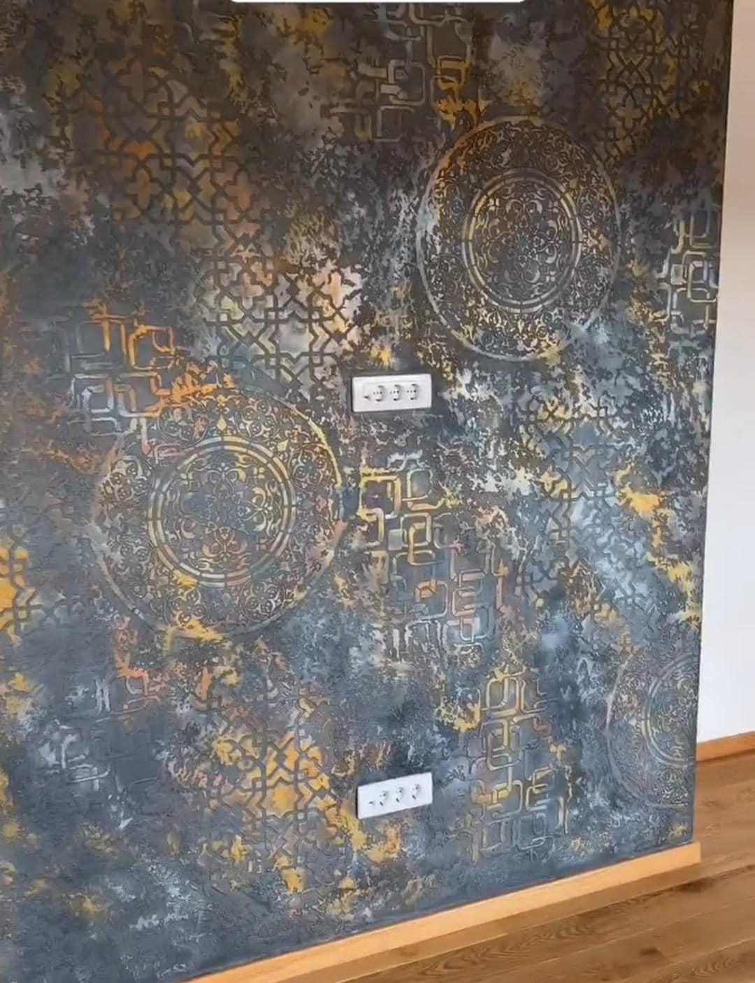 Wall Stencils Set, Textured Relief Decorative Stencils, DIY Home Decor ...