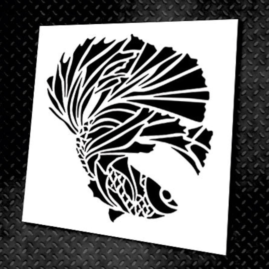 Wall Stencil Fish, Sea Fish Stencil Art, Sea Stencil, Giant Fish ...