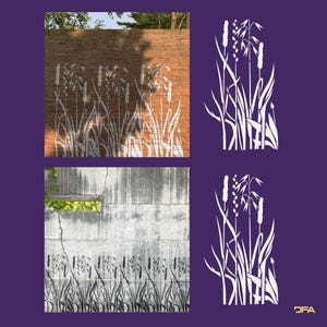 Reed Wall Stencil, Reeds Wall Stencil, Grass Blades, Reeds Stencil ...