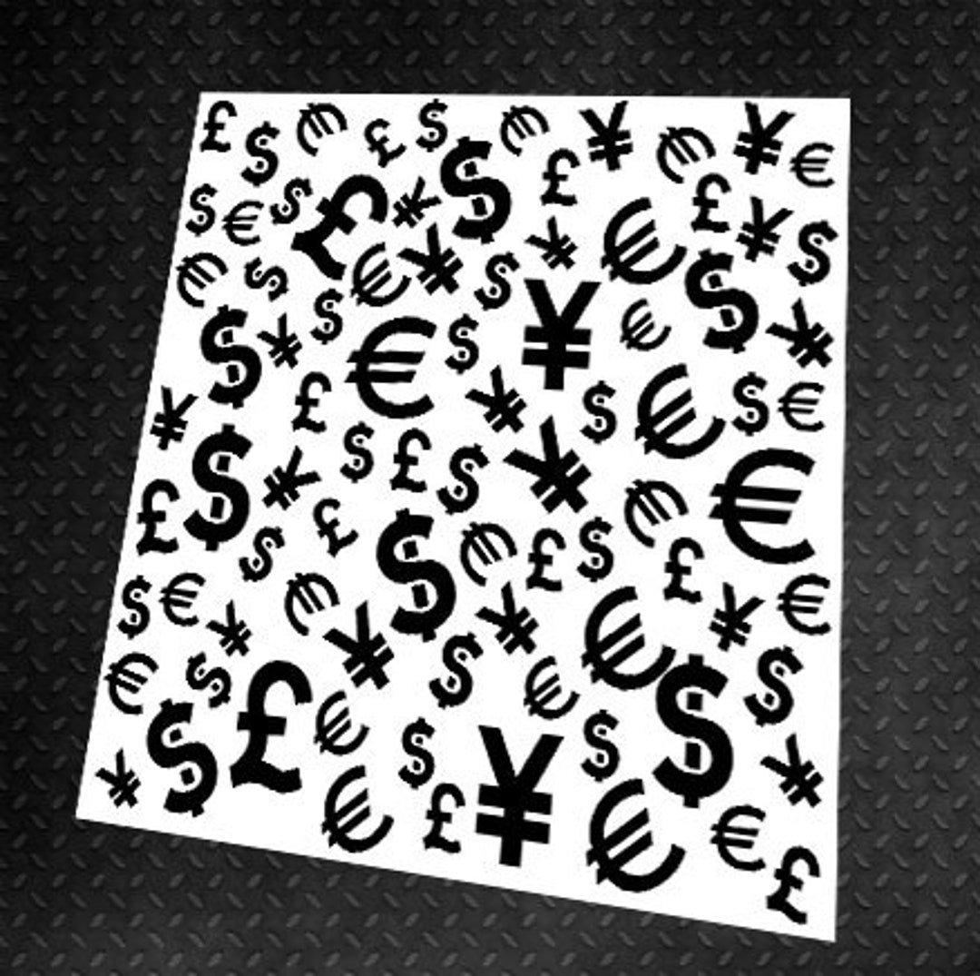 Currency Symbol Stencil, DIY Room Decor, Business Room Decor, Currency ...