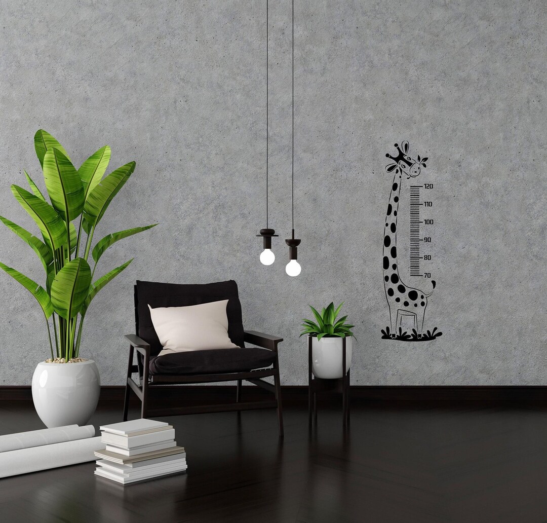 Reusable Stencil for Kids' Growth Measurement, Giraffe Height Chart ...