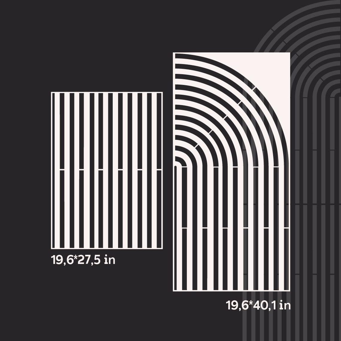 Geometric Wall Stencil, Modern Line Pattern Stencil, Wall Texture ...