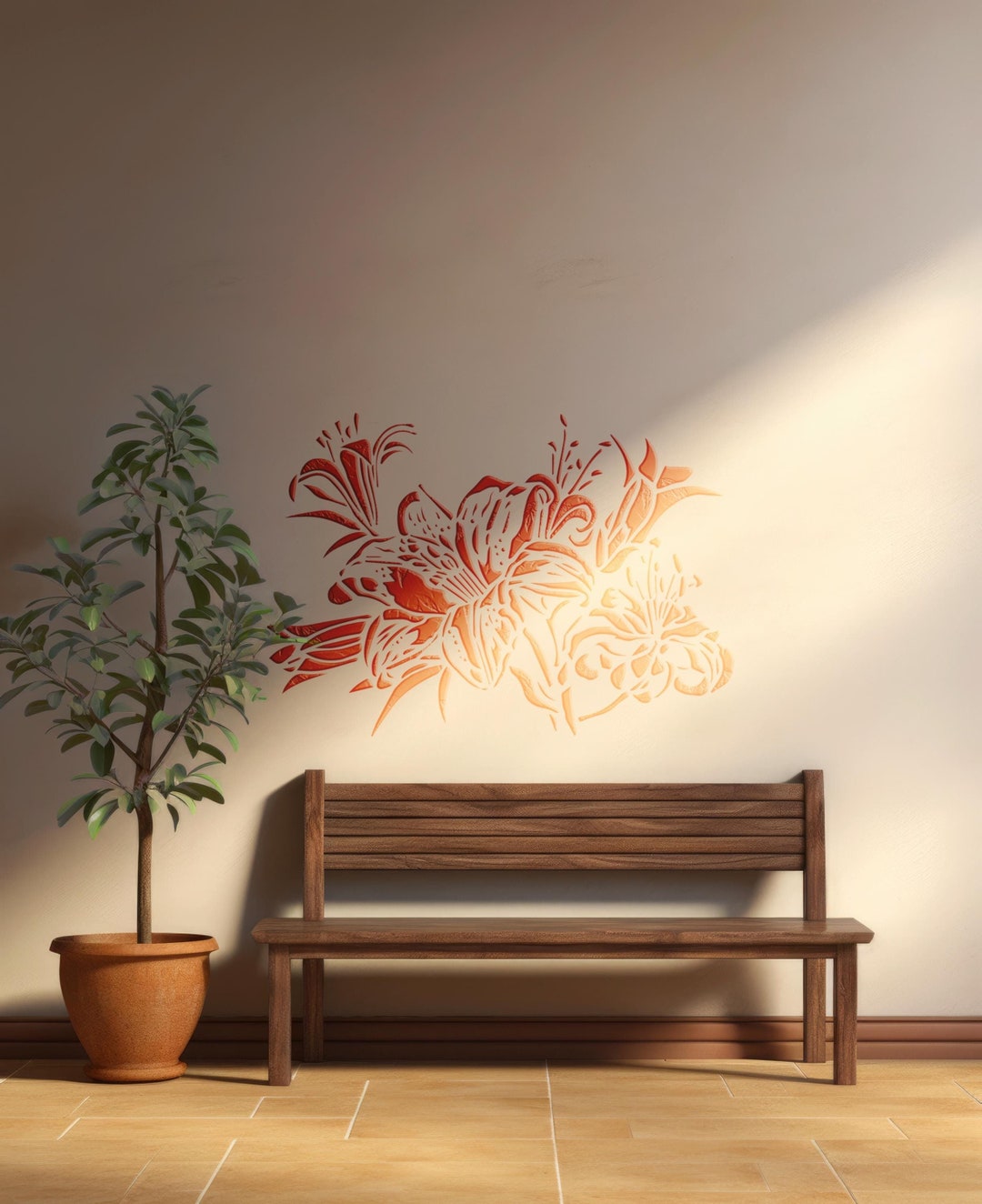 Lily Stencil, Flower Stencil, Floral Stencil, Botanical Stencil, Nature ...