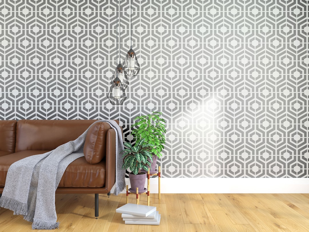 Reusable Stencil for Decorative Plaster, Geometry Hexagonal Pattern ...