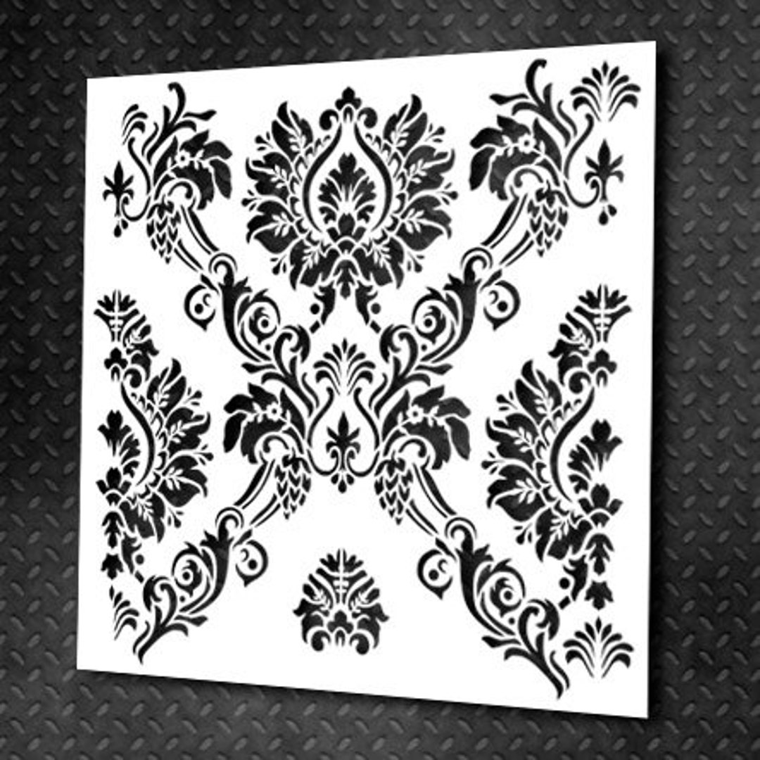 Reusable Stencil, Damask Stencil, Stencil Pattern, Damask Wall Stencils ...