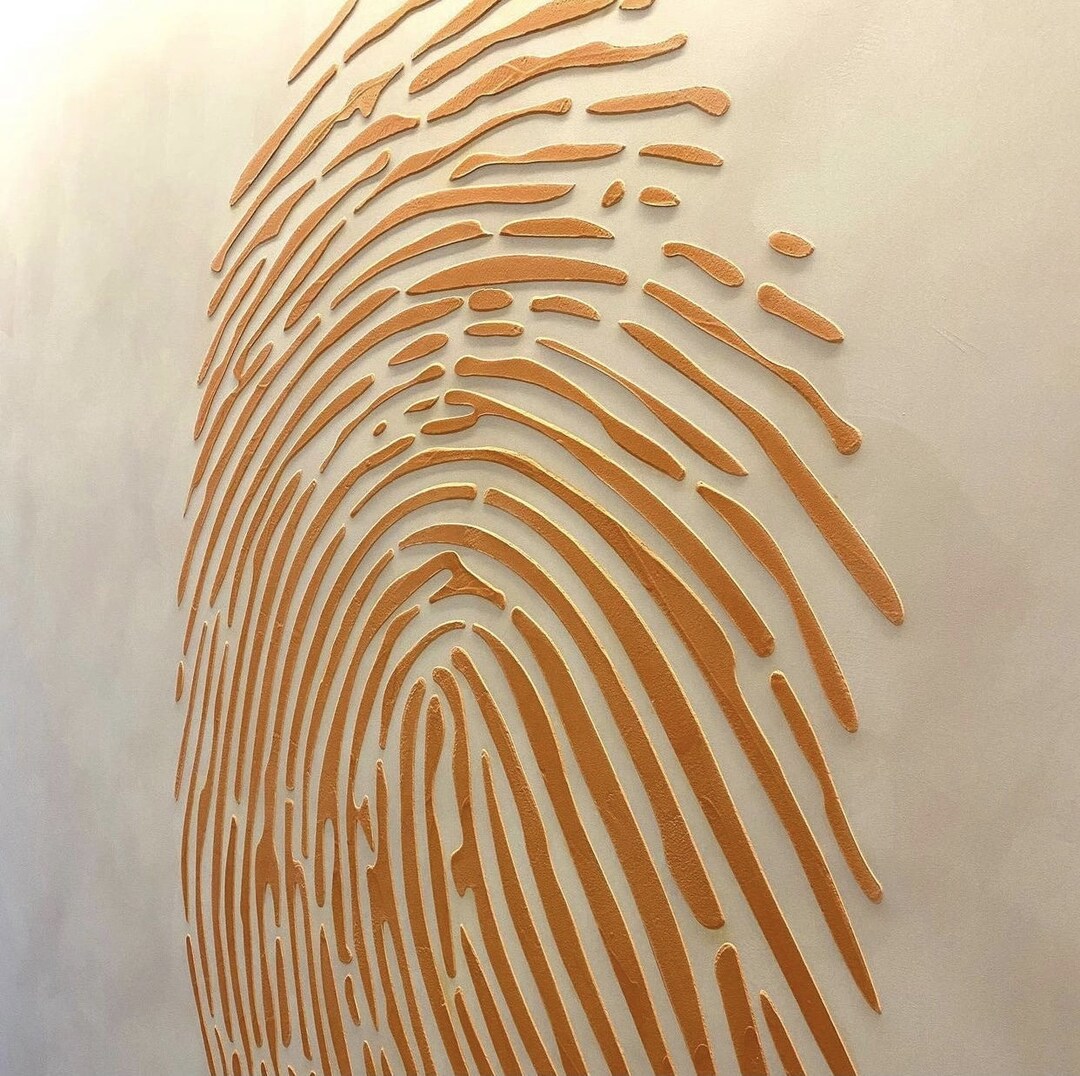 Reusable Decorative Plaster Stencil, Fingerprint Plaster Stencil, Touch ...