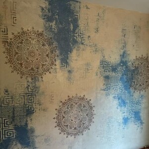 Wall Stencils Set, Textured Relief Decorative Stencils, Large Geometric ...