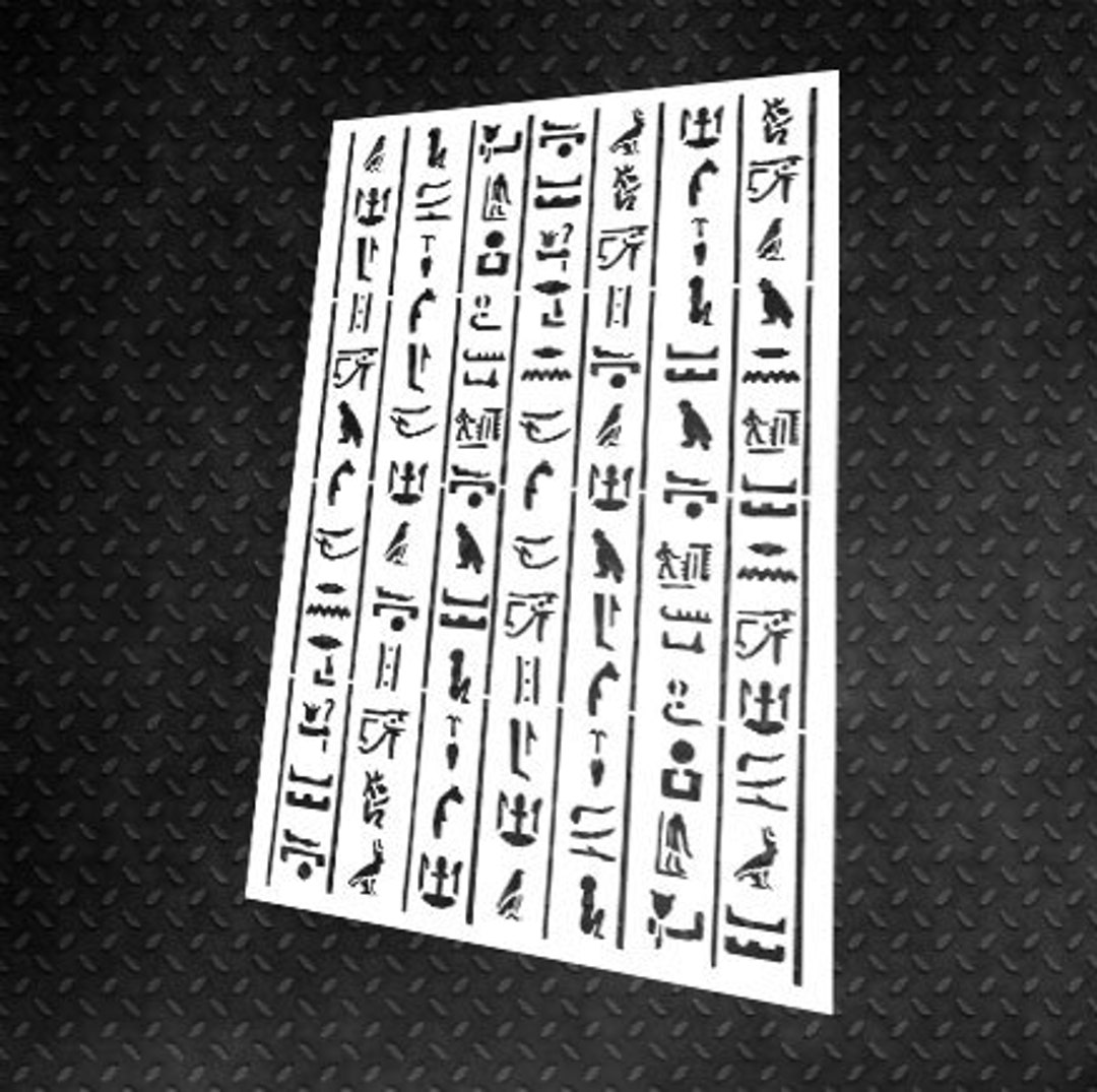 Egyptian Hieroglyphics Stencil, Home Decor, Ancient Symbols, Painting ...