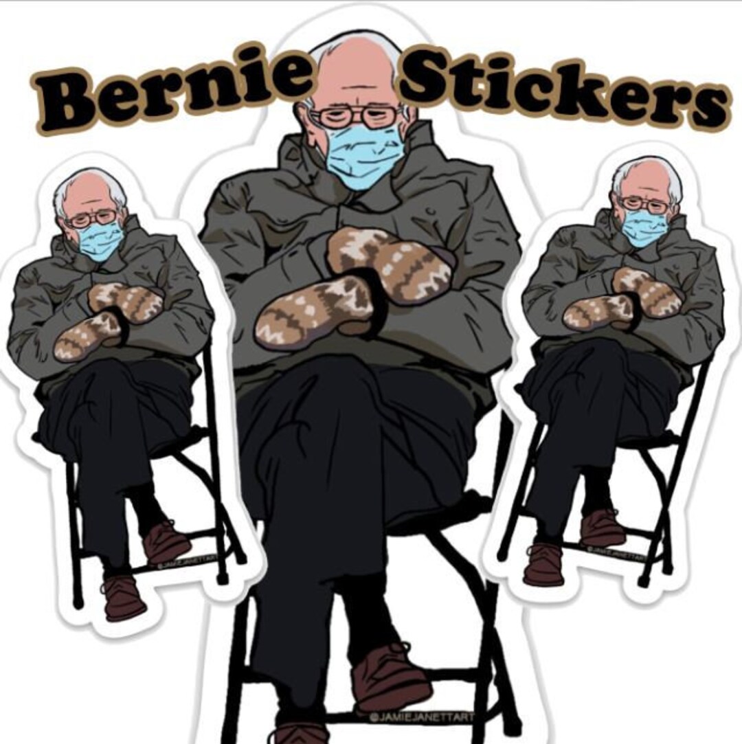 Bernie Sanders Inauguration Sticker, 3, Bernie Funny Sticker, Mittens ...