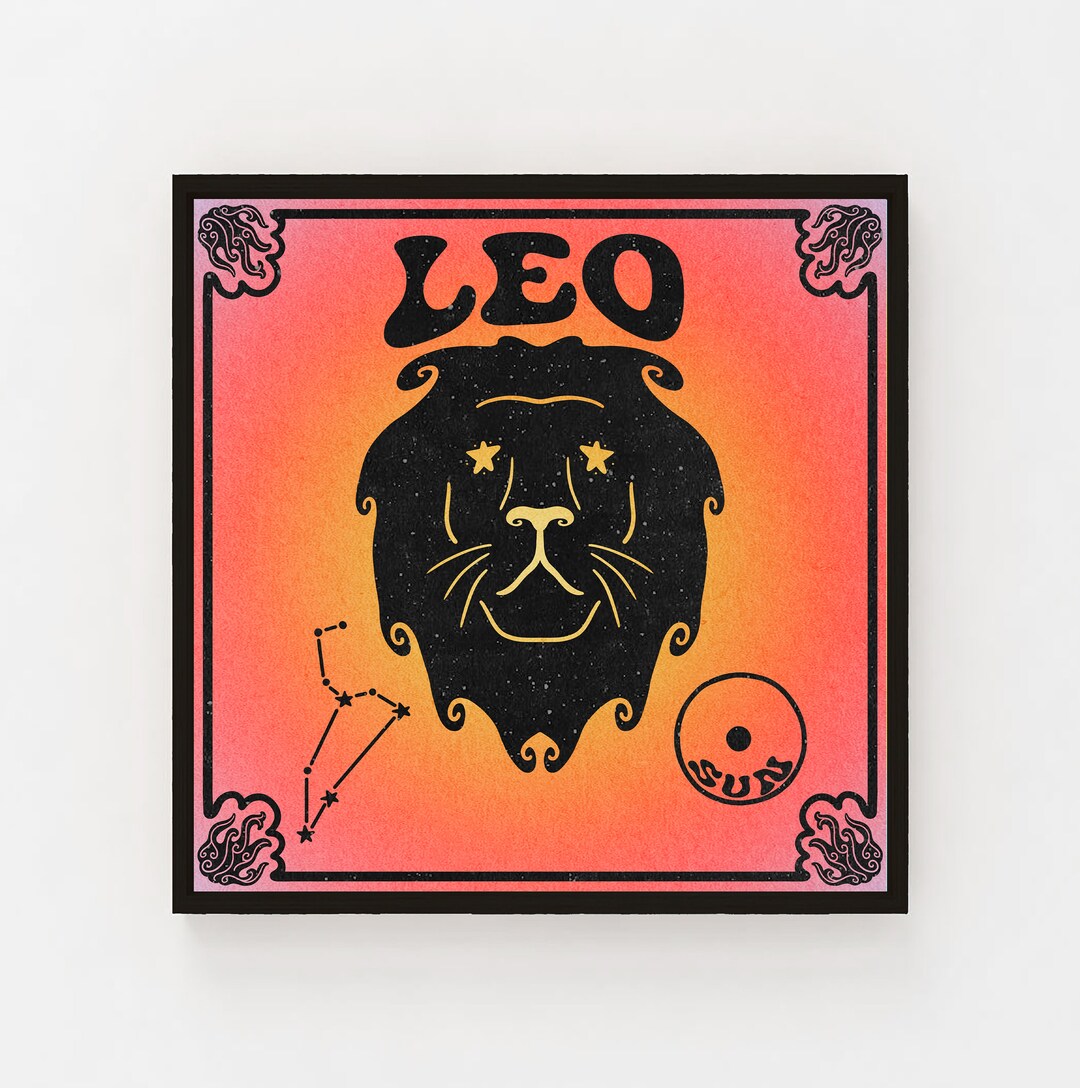 Leo Astrology Poster Zodiac Sun Sign Vintage Poster Style Constellation leo-astrology-poster-zodiac-sun-sign-vintage-poster-style-constellation