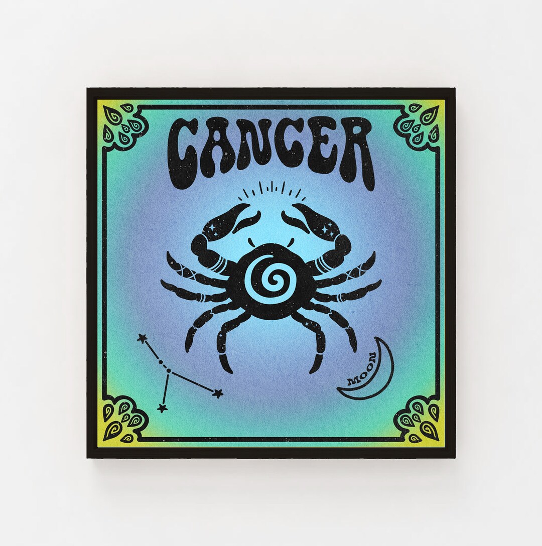 Cancer Astrology Poster | Zodiac Sun Sign | Vintage Poster Style ...