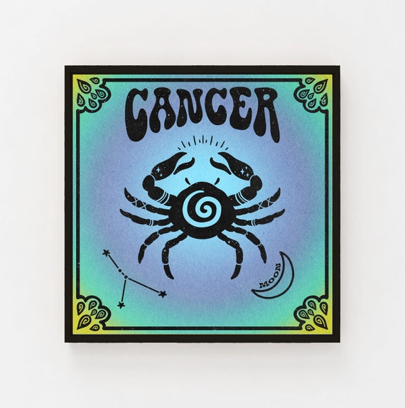 Cancer Astrology Poster Zodiac Sun Sign Vintage Poster | Etsy