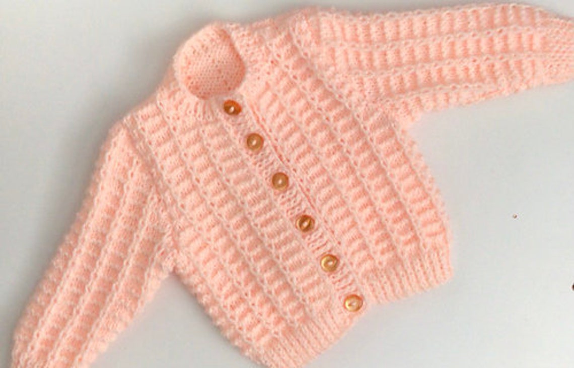 Little Loops Crew Neck Baby Cardigan - Etsy