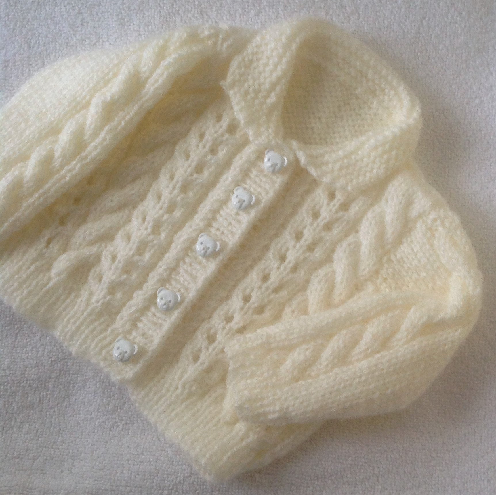 Baby Cable and Lace Cardigan Pattern - Etsy