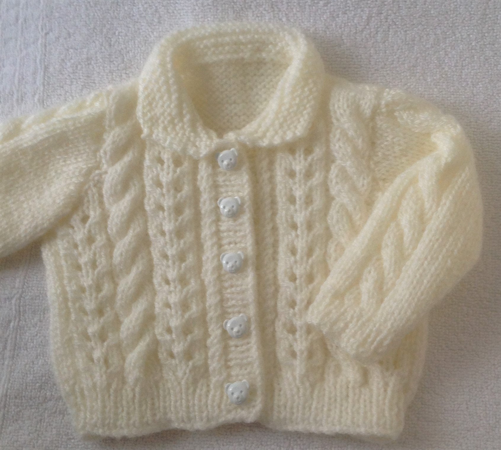 Baby Cable and Lace Cardigan Pattern - Etsy
