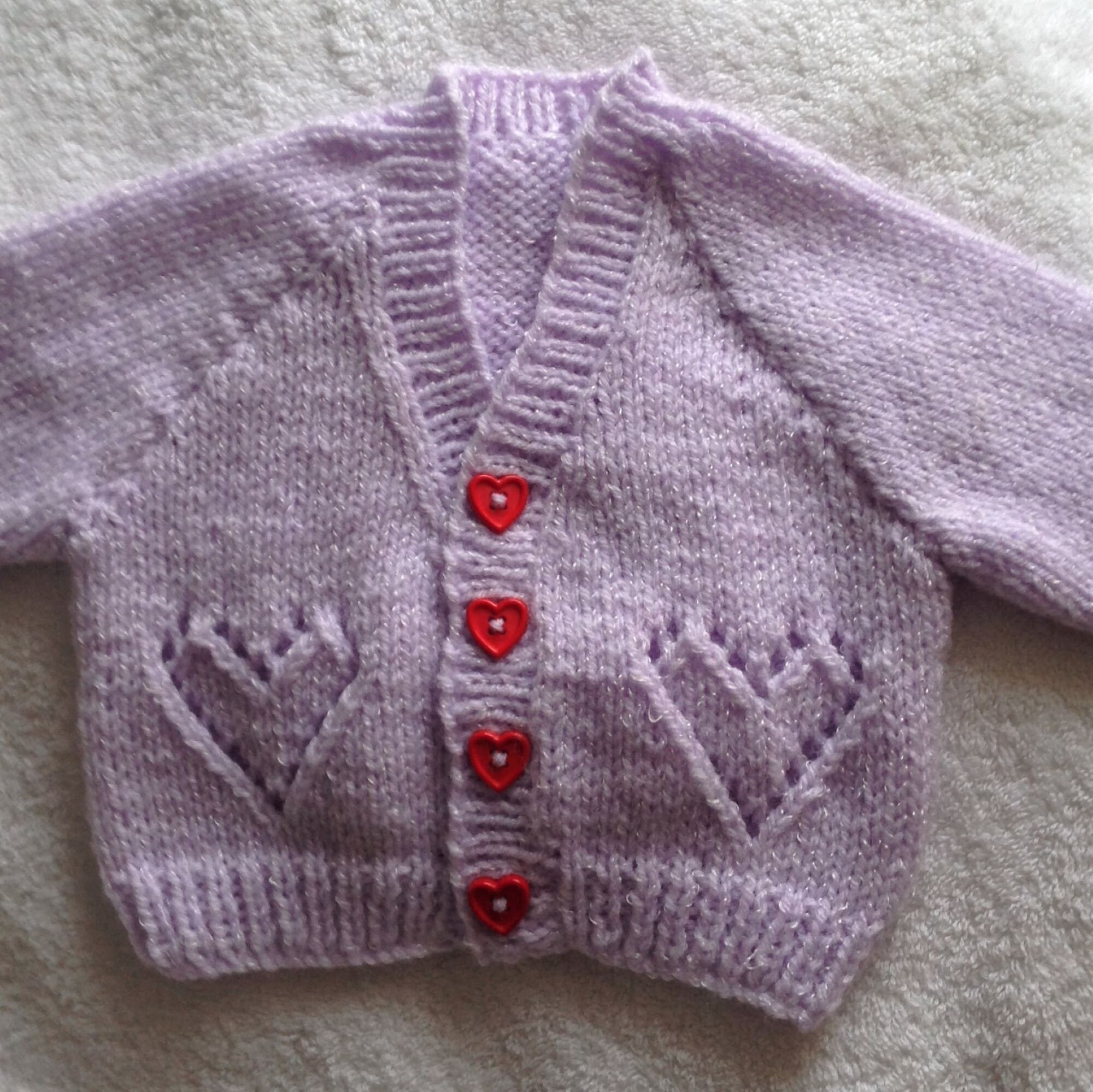 Hearts and Sparkle Baby Cardigan Pattern - Etsy