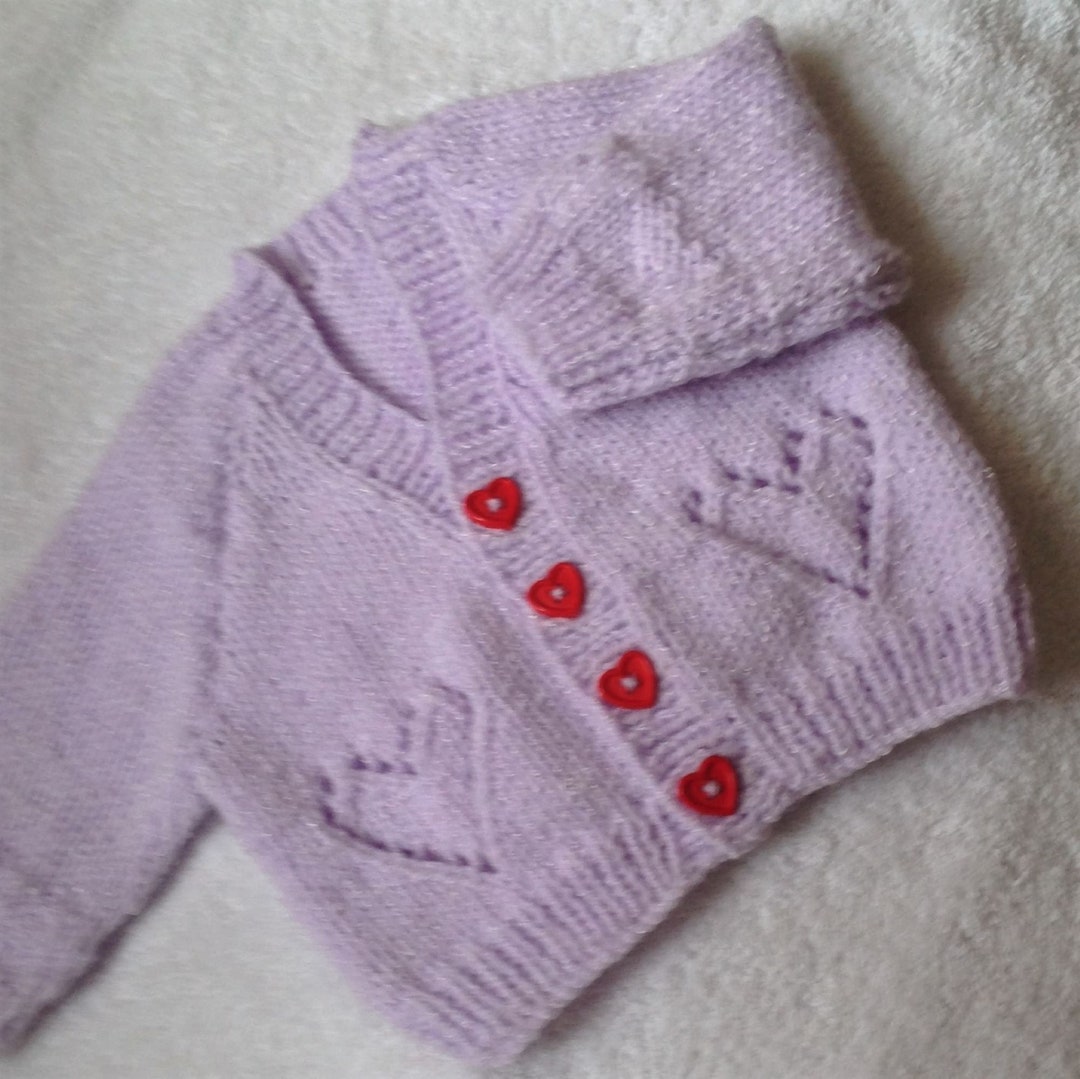 Hearts and Sparkle Baby Cardigan Pattern - Etsy