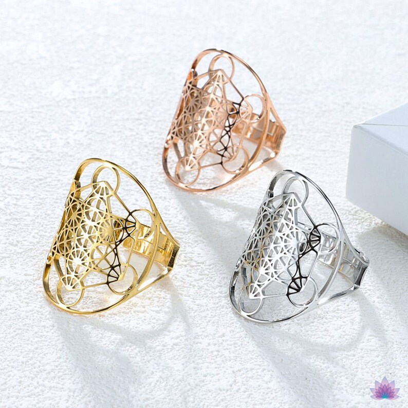 Archangel Metatron Ring Sacred Geometry Statement Jewelry - Etsy