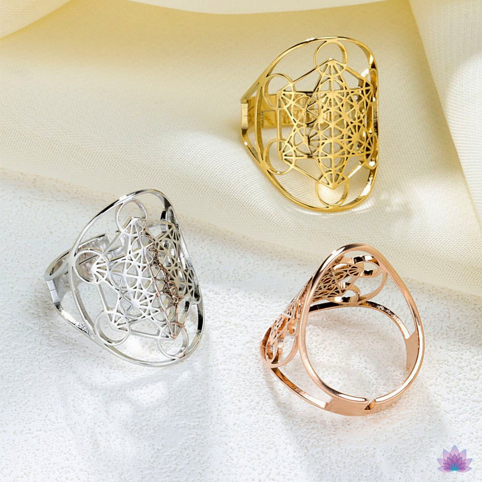 Archangel Metatron Ring Sacred Geometry Statement Jewelry - Etsy