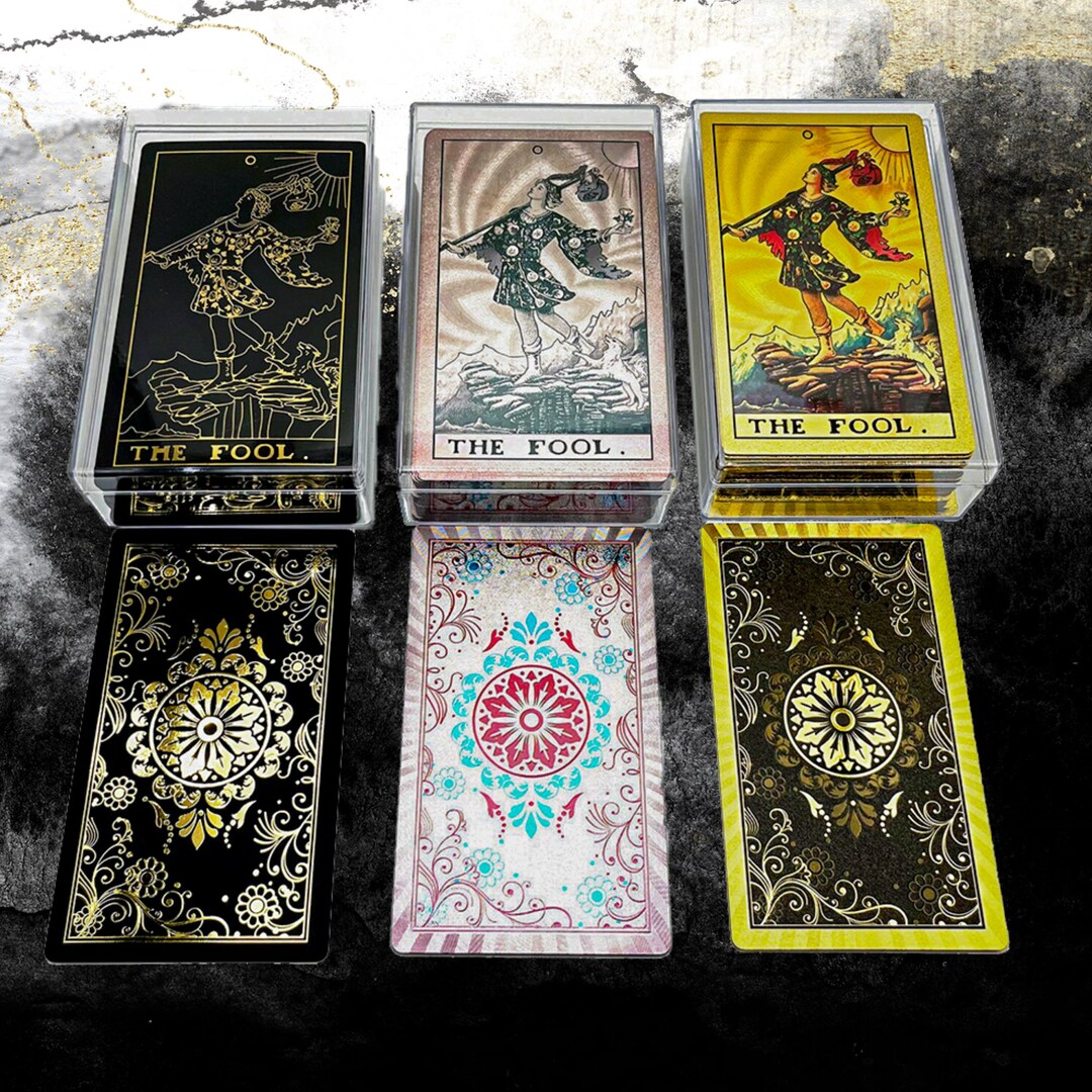 Gold Foil Tarot Cards Deck With English Guidebook in Premium Acrylic ...