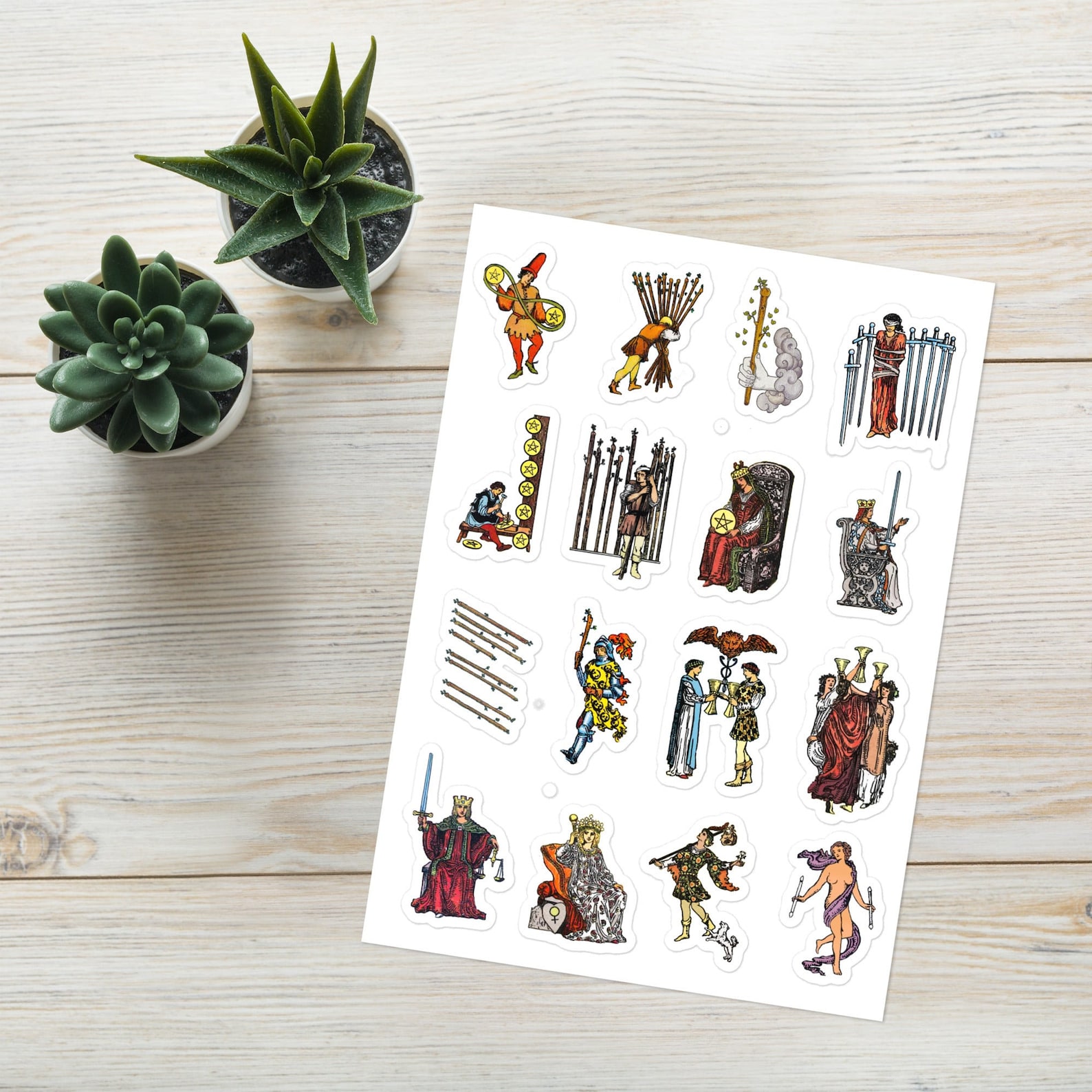 Mixed Tarot Card Sticker Sheet Vinyl Isolated Tarot Card - Etsy