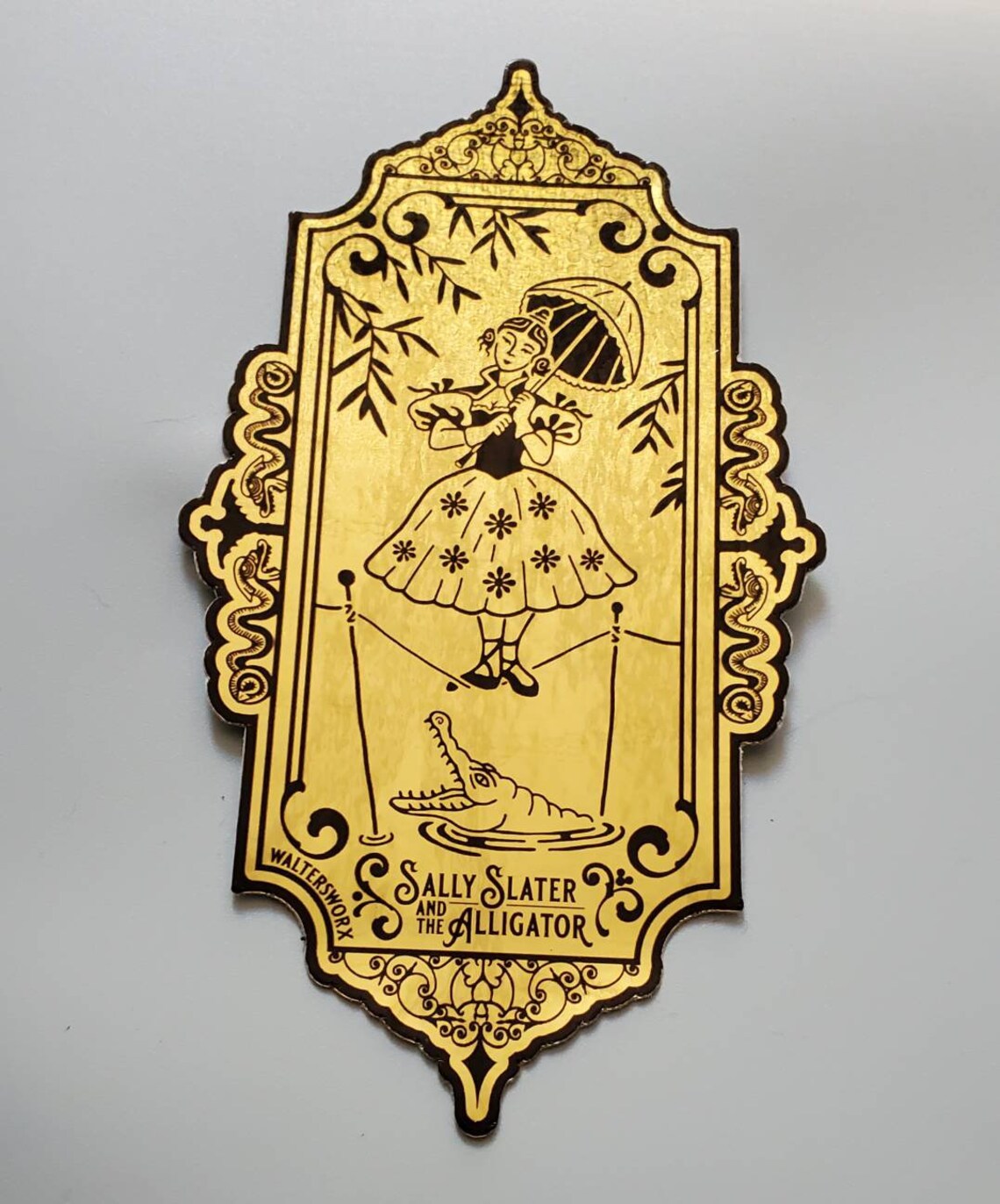 Gold Vinyl Sticker - Haunted Mansion Tightrope Walker Stretching ...