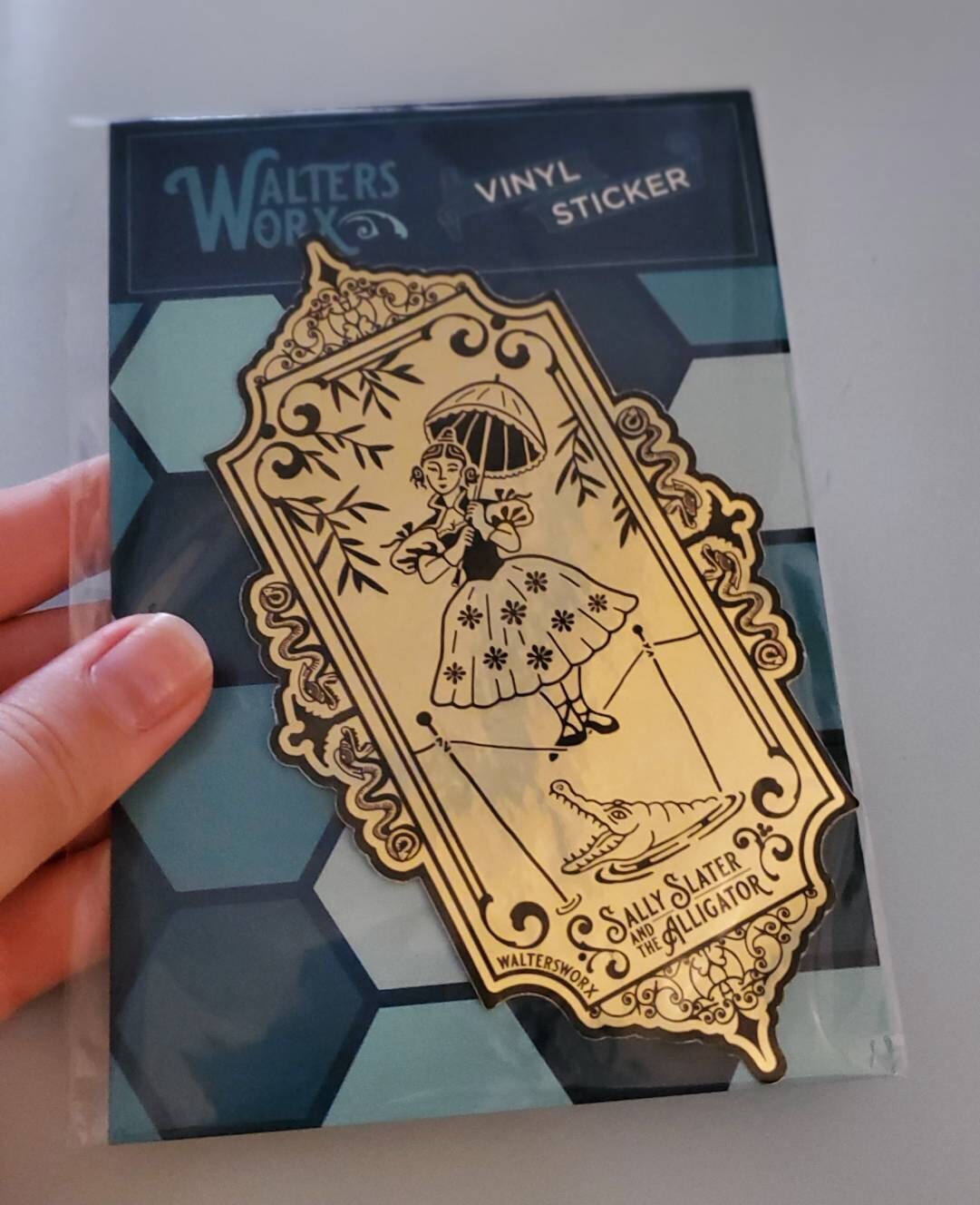 Gold Vinyl Sticker - Haunted Mansion Tightrope Walker Stretching ...